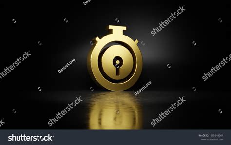 Gold Metal Symbol Circular Chronometer 3d Stock Illustration 1615548301