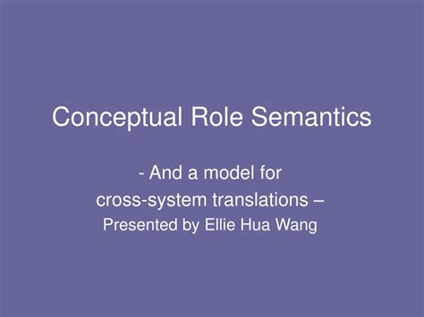 Ppt Conceptual Role Semantics Powerpoint Presentation Free Download