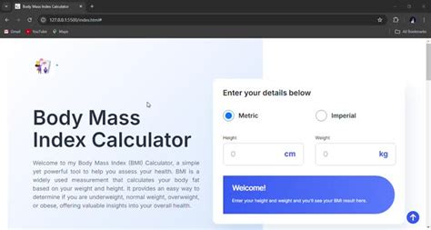 Vishnu Ts On Linkedin Webdevelopment Bmicalculator Html Css
