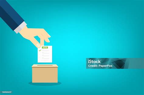 Surat Suara Dalam Kotak Suara Voting Dan Konsep Pemilu Ikon Kotak Suara