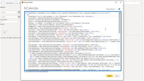 M Function For Date Table How To Add Parameter In The Query Editor