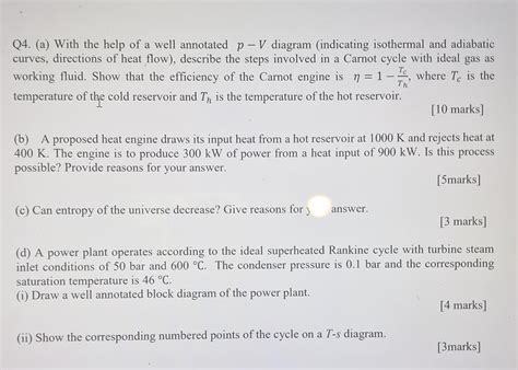 Solved Q4 A With The Help Of A Well Annotated PV Diagram Chegg Com
