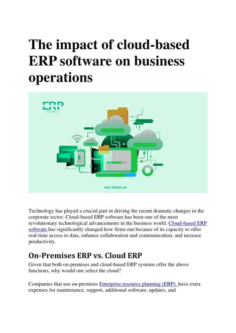 Ppt The Impact Of Cloud Based Erp Software On Business Operations Powerpoint Presentation Id
