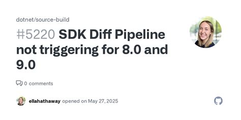 Sdk Diff Pipeline Not Triggering For 80 And 90 · Issue 5220 · Dotnetsource Build · Github