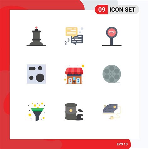 9 Thematic Vector Flat Colors And Editable Symbols Of Wc Public Stop