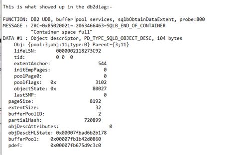 Db2 When Tablespace Run Out Of Pages Container Space Full