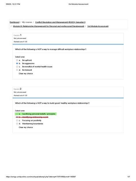 Conflict Resolution And Management Module 3 Assignment Pdf