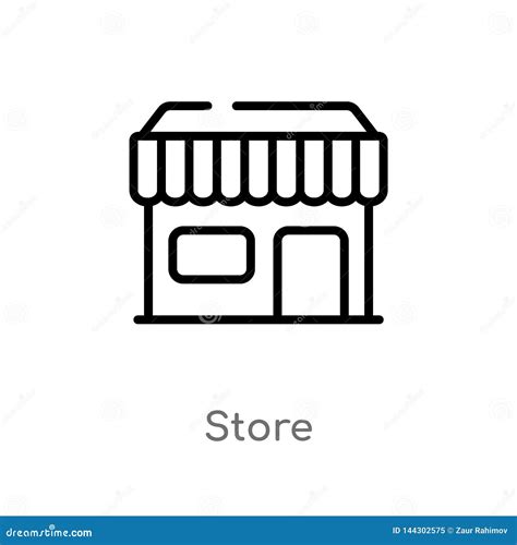 Outline Store Vector Icon Isolated Black Simple Line Element Illustration From User Interface