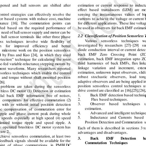 Typical Sensorless Bldc Motor System With Position And Speed Using Download Scientific Diagram