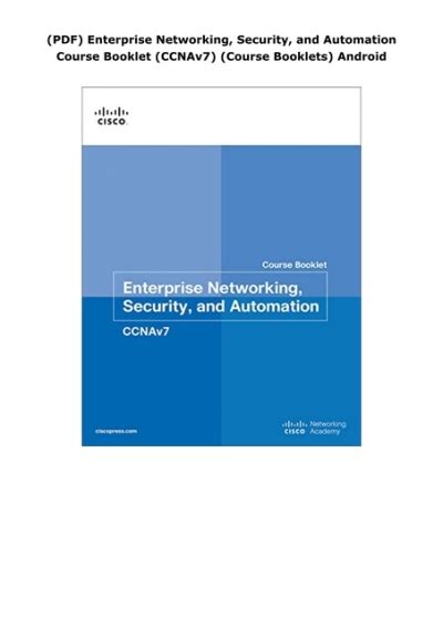 pdf enterprise networking security and automation course booklet ccnav7 course booklets