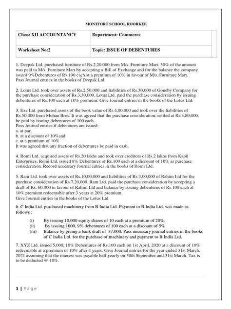 Imp Issue Of Debentures Pdf Securities Finance Insurance