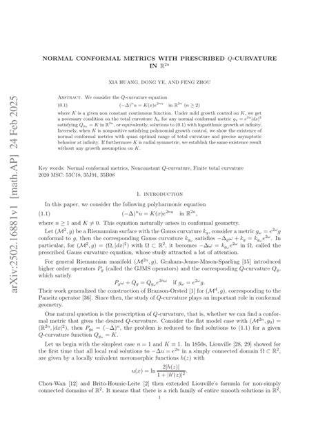 Pdf Normal Conformal Metrics With Prescribed Q Curvature In Mathbb R 2n