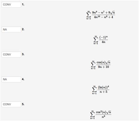 Solved Test Each Of The Following Series For Convergence By