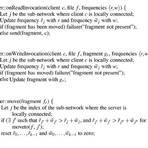 algorithm executed by servers to decide whether to move a fragment to download scientific