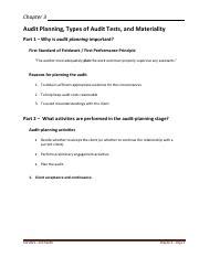 Chapter Notes Audit Planning Types Of Audit Tests And Materiality Pdf Chapter Audit