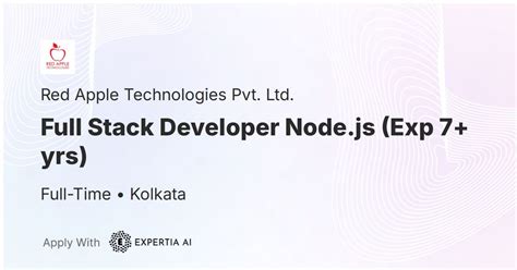 Full Stack Developer Nodejs Exp 7 Yrs Job Kolkata Senior