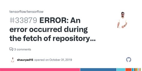 error an error occurred during the fetch of repository local config
