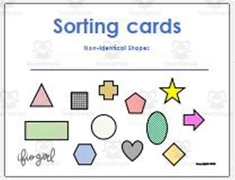Sorting Cards Non Identical Shapes By Teach Simple