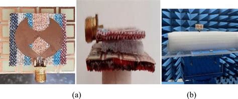 a fabricated antenna and 4 × 4 fss array structure on flannel fabric b