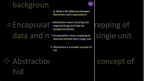 what is the difference between abstraction and encapsulation youtube