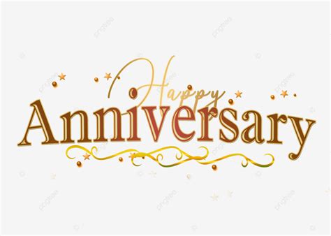 Happy Anniversary Text In Golden Color And Red Happy Anniversary