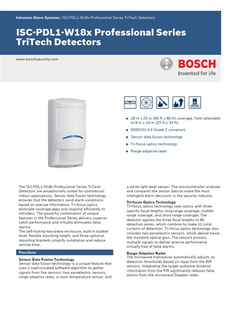 Pir Isc Pdl1 W18x Data Sheet Enus 2608759819 Download Free Pdf Light Emitting Diode Sensor