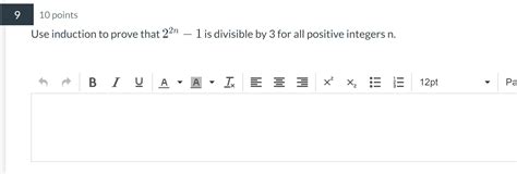 Solved Use Induction To Prove That 22n−1 Is Divisible By 3