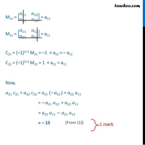 If A Aij Is A Matrix Of Order X A And Cij Is Cofactor