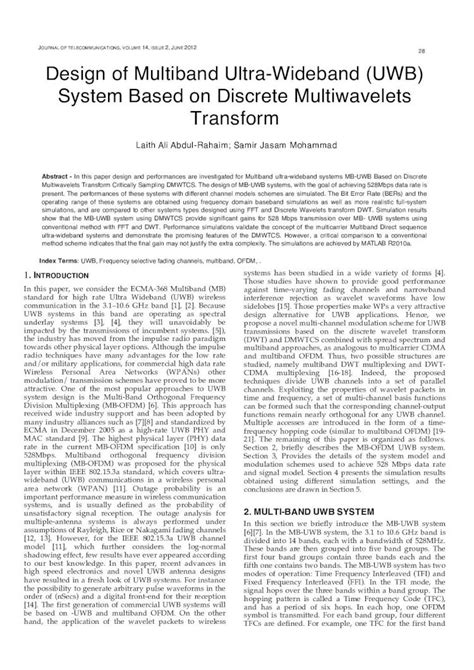 Pdf Design Of Multiband Ultra Wideband Uwb System Based On Discrete