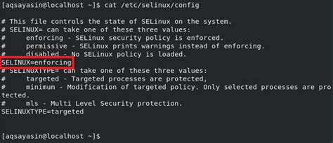 SELinuxのステータスを確認するには