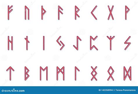 Set Of Ancient Norse Runes Runic Alphabet Futhark Ancient Occult