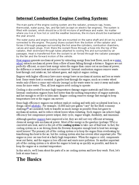 Internal Combustion Engine Cooling System Pdf Internal Combustion Engine Radiator