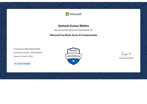 Santosh Kumar Mishra ☁️ On Linkedin Ai Azure Certification Learningjourney Techenthusiast