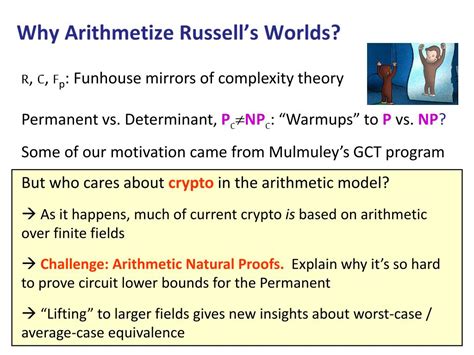 Ppt Impagliazzos Worlds In Arithmetic Complexity A Progress Report Powerpoint Presentation