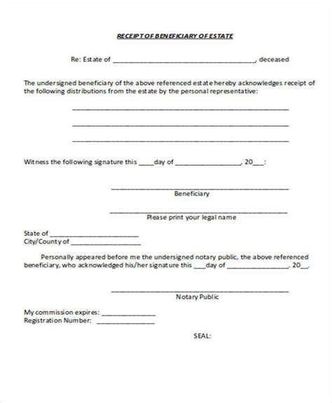 Free 39 Sample Receipt Forms In Pdf Ms Word
