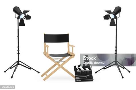 영화 산업 개념입니다 감독의 자 영화 추 고 스포트 라이트입니다 3 차원 렌더링 영화 감독에 대한 스톡 사진 및 기타 이미지 영화 감독 장비 좌석 Istock