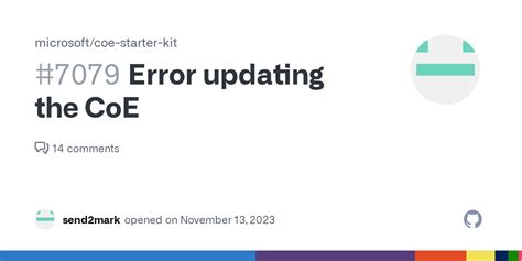Error Updating The Coe · Issue 7079 · Microsoftcoe Starter Kit · Github