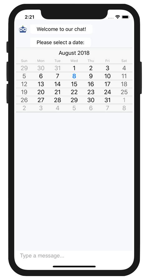 xamarin forms date and time pickers in conversational ui