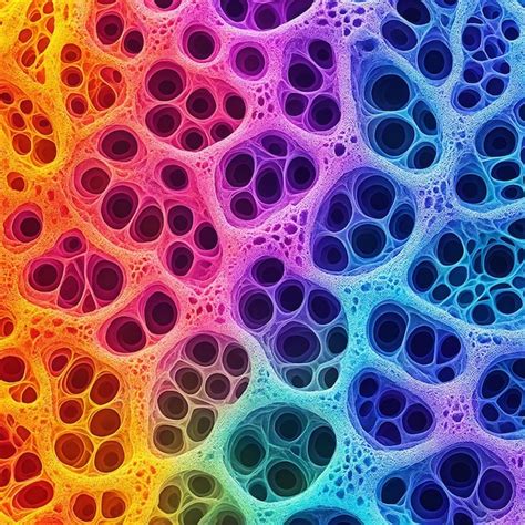 Colorful Microscopic Biological Background Premium Ai Generated Image