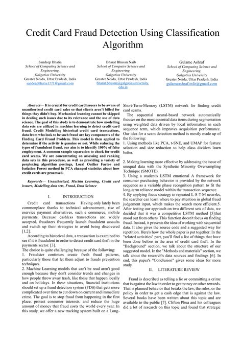 Pdf Credit Card Fraud Detection Using Classification Algorithm