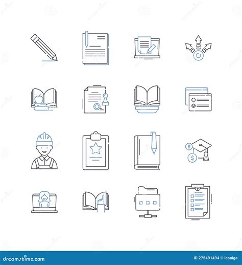 Web Learning Line Icons Collection E Learning Online Education