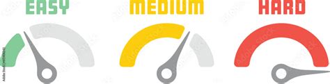 Difficulty Levels Symbol Easy Medium Hard Icon Vector Illustrations Stock Vector Adobe Stock