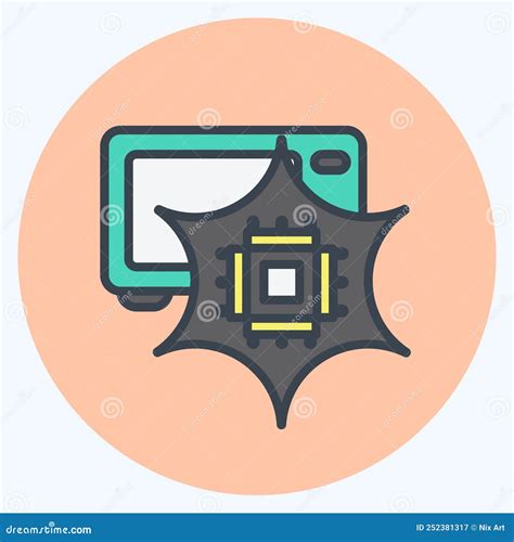 Icon Neural Engineering Suitable For Data Analytics Symbol Color Mate Style Simple Design