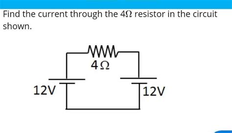 Find The Current Through The 4Ω Resistor In The Circuit Shown Filo