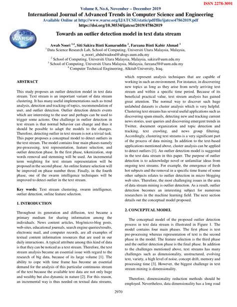 pdf towards an outlier detection model in text data stream