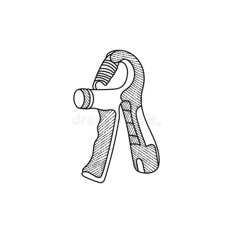 Carpal Expander Grip Line Art Illustration Design Stock Vector