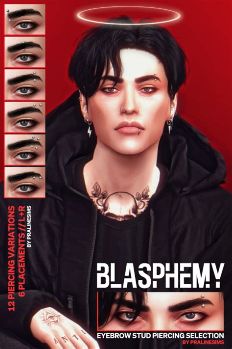BLASPHEMY Eyebrow Stud Piercing Selection 12 ABCDEFGHIJKLMNOPraline