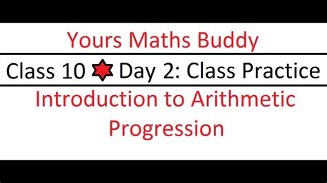 Day 2 Class Practice Introduction To Arithmetic Progression Youtube