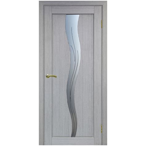 Дверное полотно Optima Porte Сицилия 730 дуб серый со стеклом экошпон ...