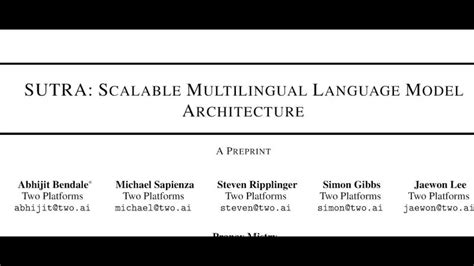 Twoai On Linkedin Sutra Scalable Multilingual Language Model